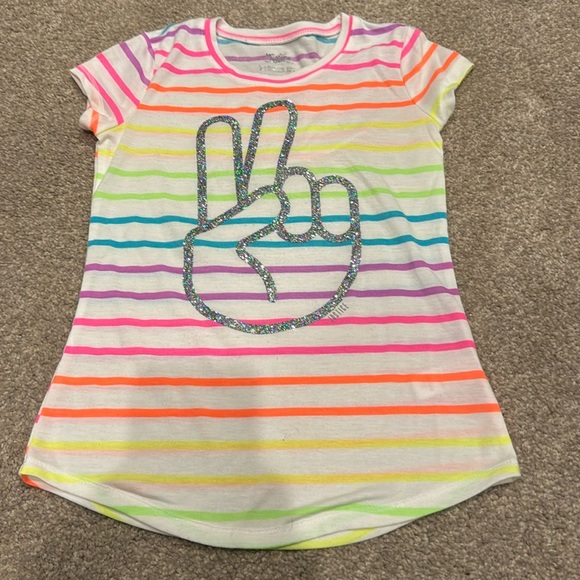 Justice | Shirts & Tops | Justice Rainbow Peace Sign Tshirt Top Girl ...